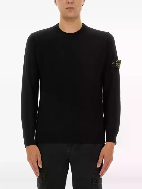 Stone Island 5100071 Light Pure Rws Wool Jumper - Black