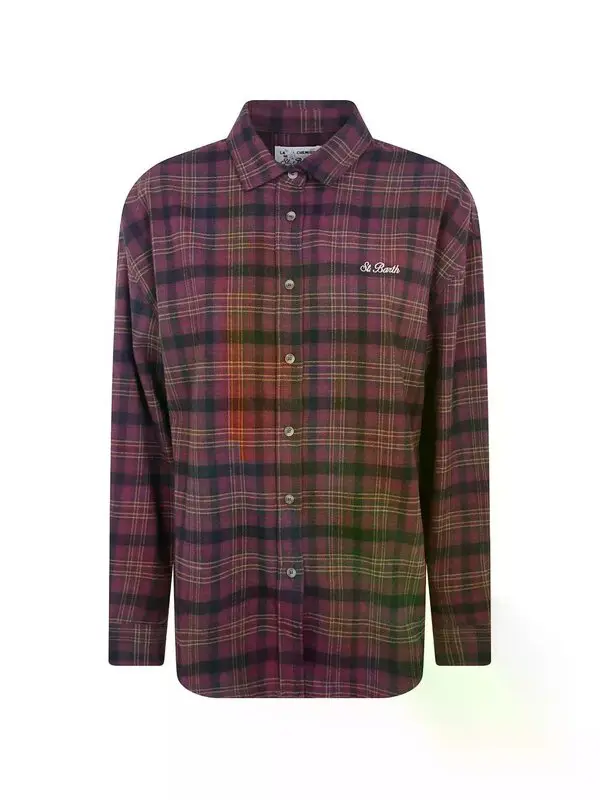 MC2 SAINT BARTH Lully Cotton Flannel Shirt With Hello Kitty-embroidery Special Edition