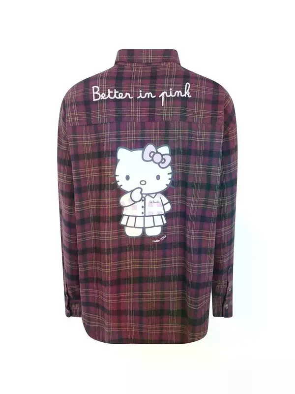 MC2 SAINT BARTH Lully Cotton Flannel Shirt With Hello Kitty-embroidery Special Edition