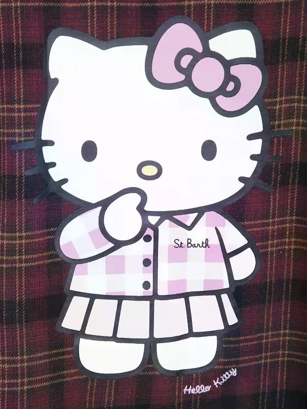 MC2 SAINT BARTH Lully Cotton Flannel Shirt With Hello Kitty-embroidery Special Edition