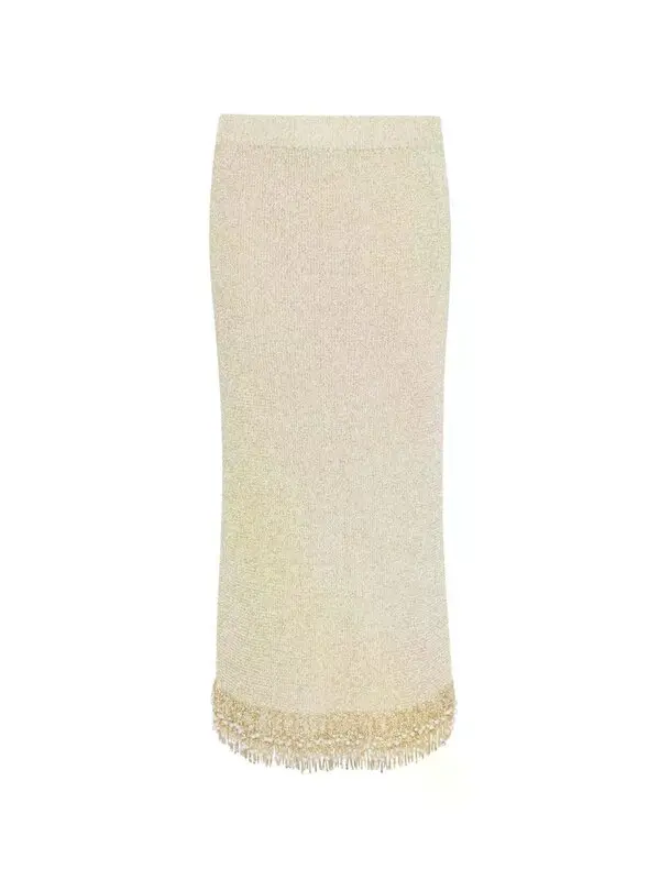 Simkhai Zeni Pearl Fringe Skirt - Gold