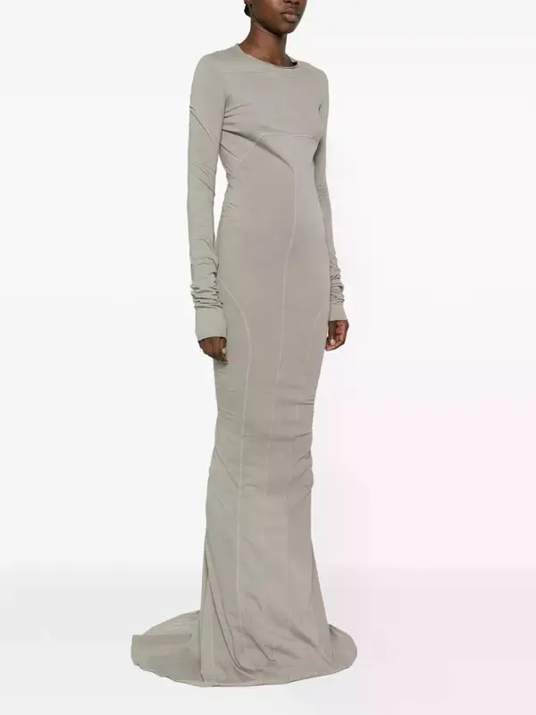 Rick Owens Exposed-seam Long-sleeved Maxi Dress - Green