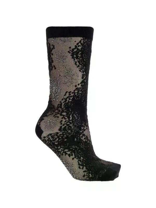 Issey Miyake Lurex-thread Floral-pattern Socks