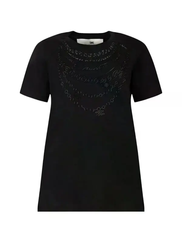 Elisabetta Franchi Chain-print T-shirt - Black