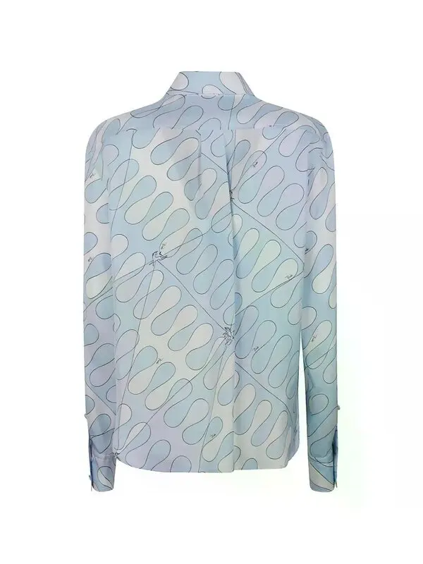 Emilio Pucci Iride-print Silk Shirt - Blue