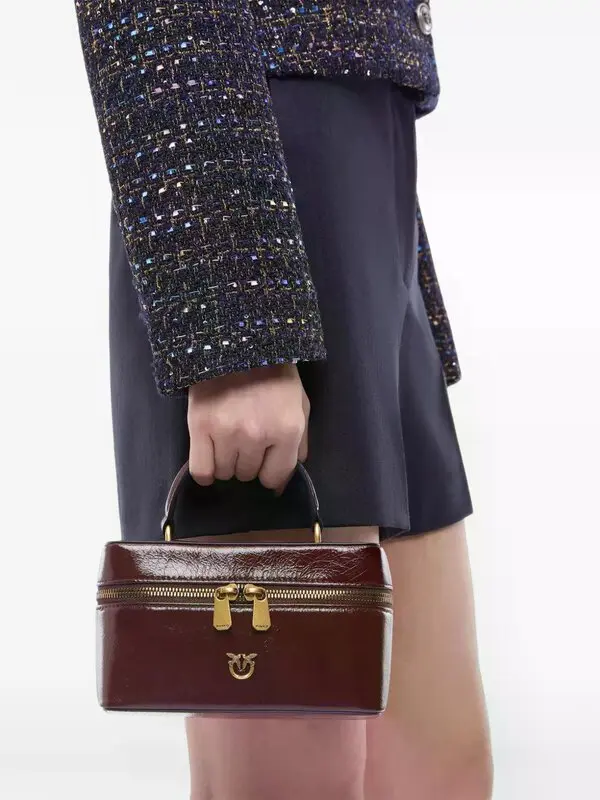 Pinko Small Crossbody Bag In Glossy Leather