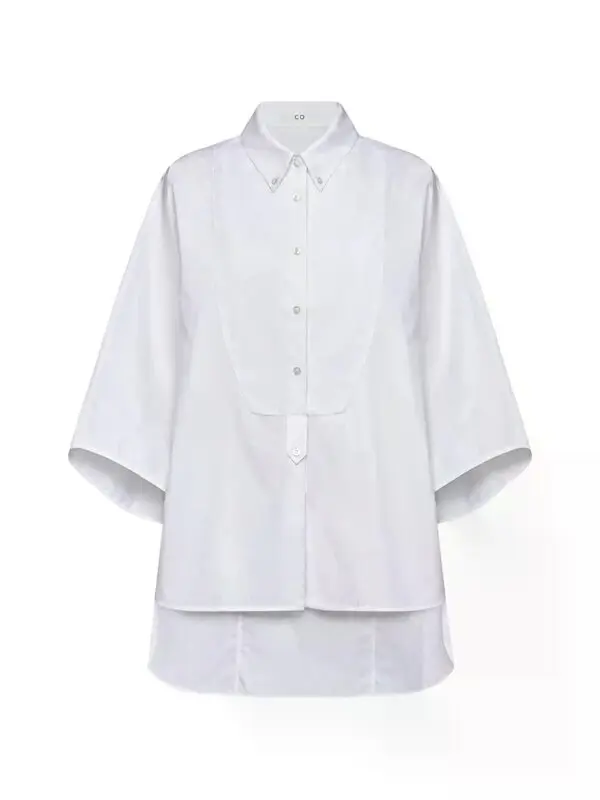Co Bib-detail Batwing-sleeve Shirt - White