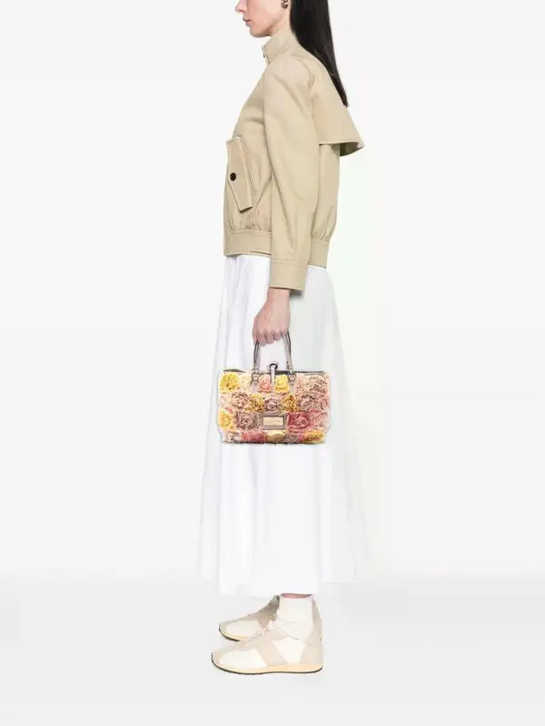 Valentino Garavani 2000-2017 Small Silk Rosier Tote Bag