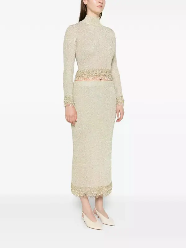 Simkhai Tali Pearl Fringe Top - Gold