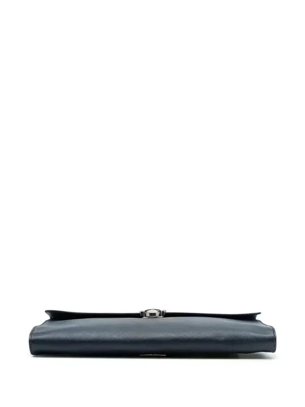 Prada 2013-2026 Large Saffiano Lux Envelope Pushlock Clutch Bag
