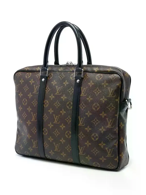 LOUIS VUITTON 2015 Monogram Macassar Porte Documents Jour Business Bag