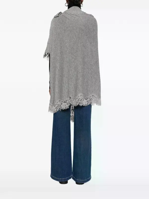 Ermanno Scervino Lace-trim Bow-detail Poncho