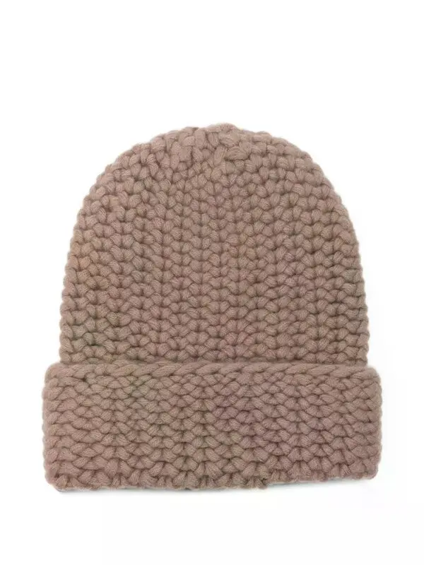 LISKA Arala Chunky-knit Cashmere Beanie Hat - Brown
