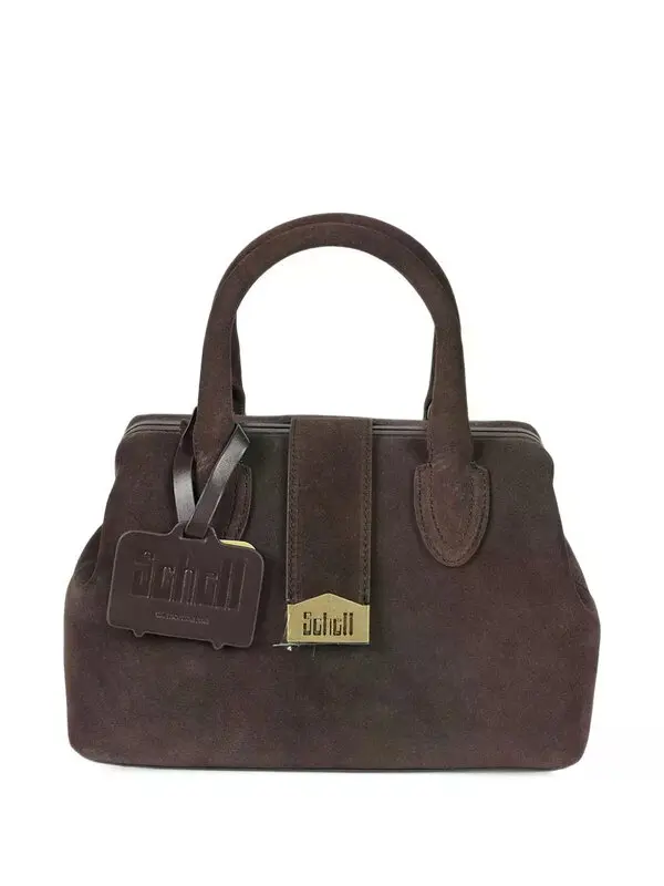 SCHELL Logo-plaque Suede Tote Bag