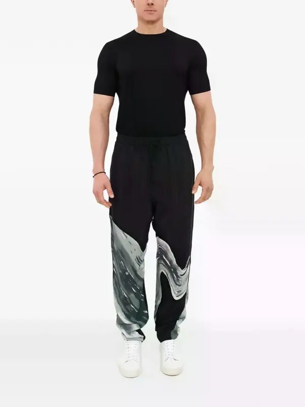 TESSITURA Monochrome-print Straight Trousers