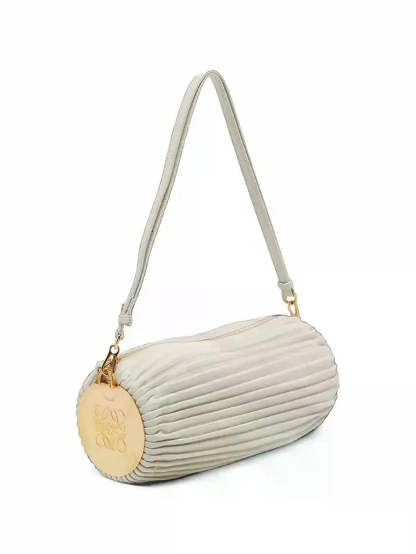 Loewe Bracelet Pleated Shoulder Bag - White