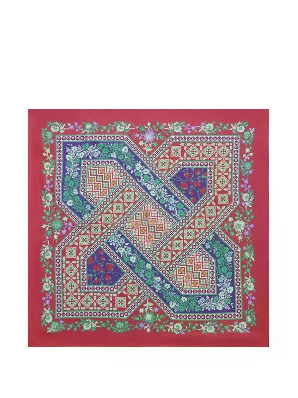La DoubleJ Regalia Placée In Silk Twill Foulard 90 - Red