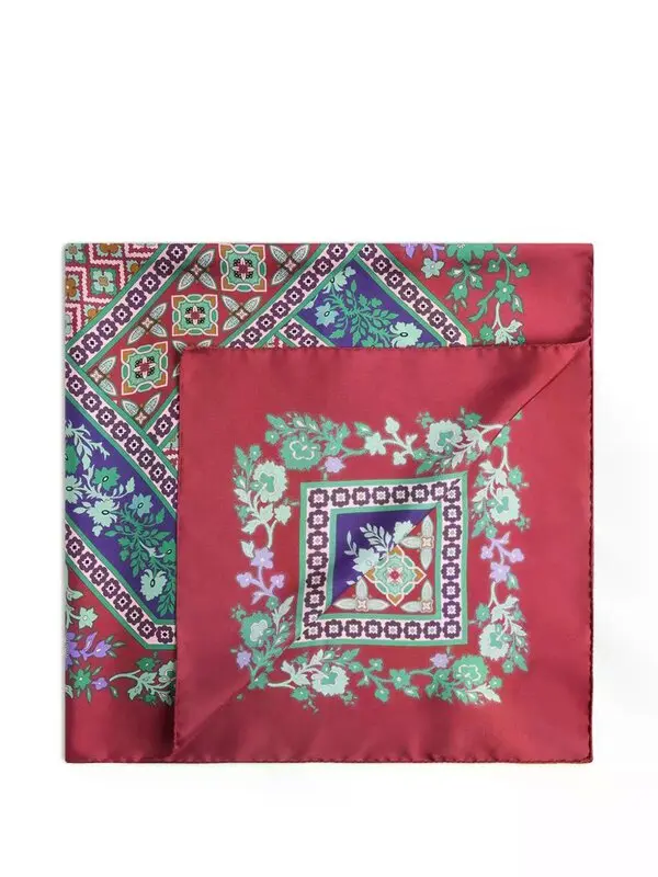 La DoubleJ Regalia Placée In Silk Twill Foulard 90 - Red
