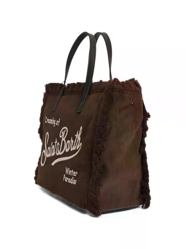 MC2 SAINT BARTH Colette Corduroy Fringed Tote Bag