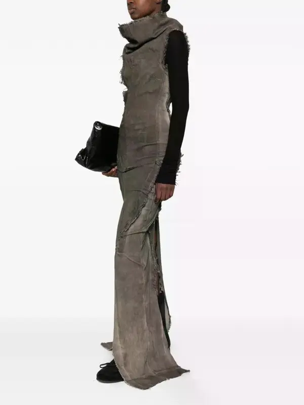 Rick Owens Distressed Panelled Dress - Grey