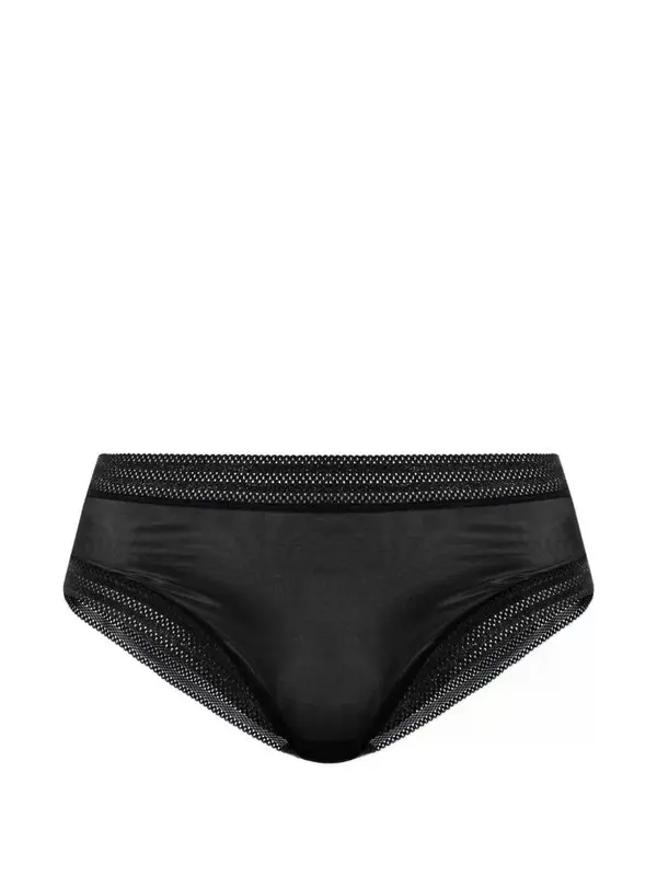 Hanro Sheer Lace-trim Briefs - Black