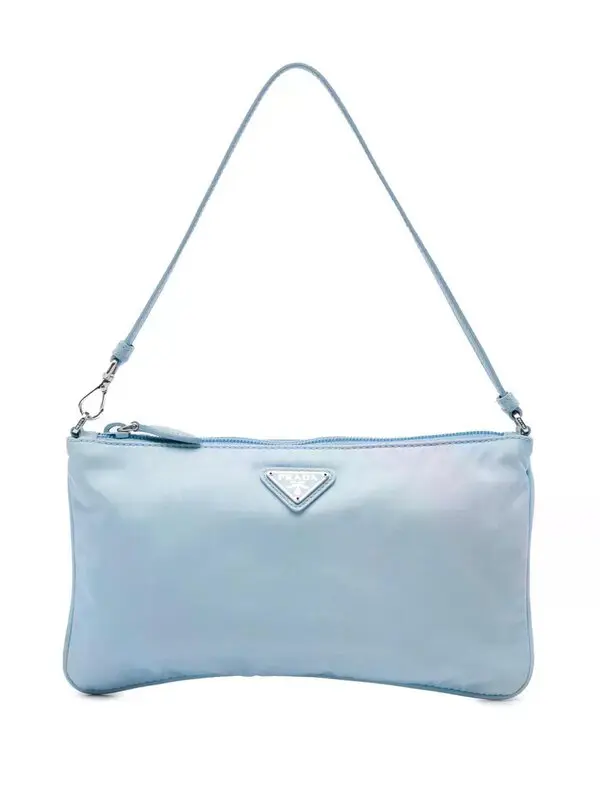 Prada 2000-2013 Tessuto Pochette Shoulder Bag - Blue