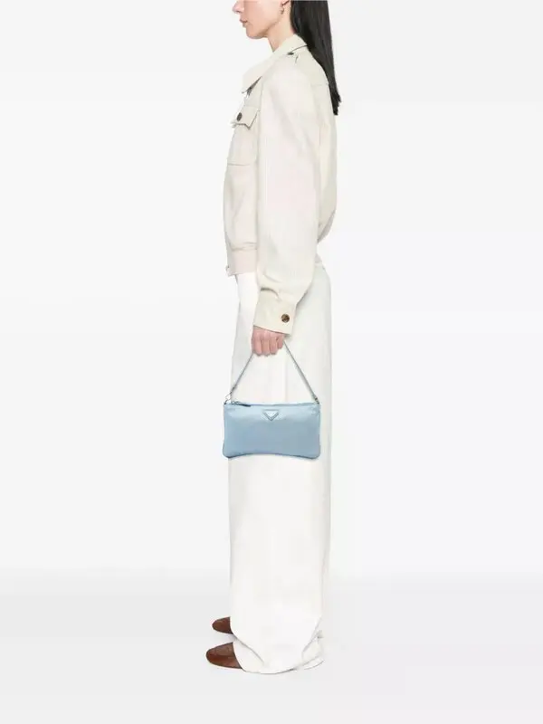 Prada 2000-2013 Tessuto Pochette Shoulder Bag - Blue
