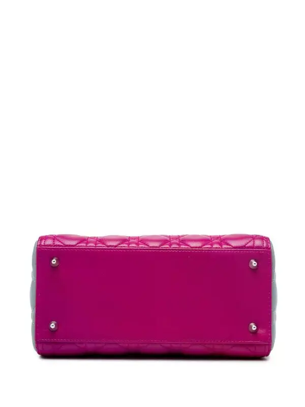 Dior 2014 Medium Tricolor Lambskin Cannage Lady Satchel