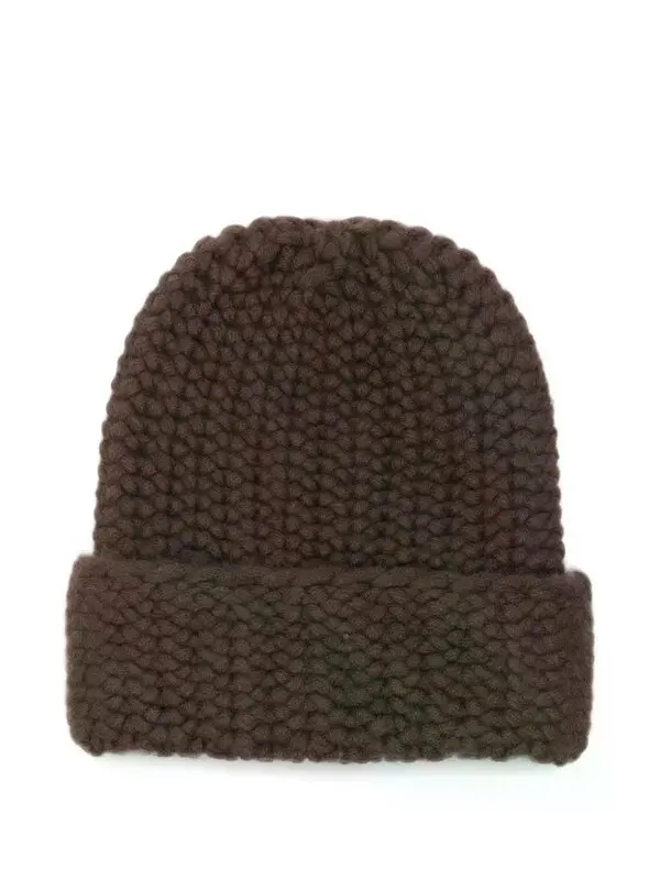 LISKA Arala Chunky-knit Cashmere Beanie Hat - Brown