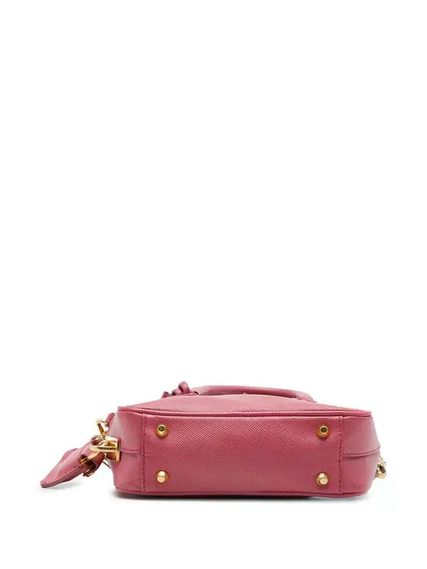 Prada 2000-2013 Mini Saffiano Lux Bauletto Bag Satchel - Pink
