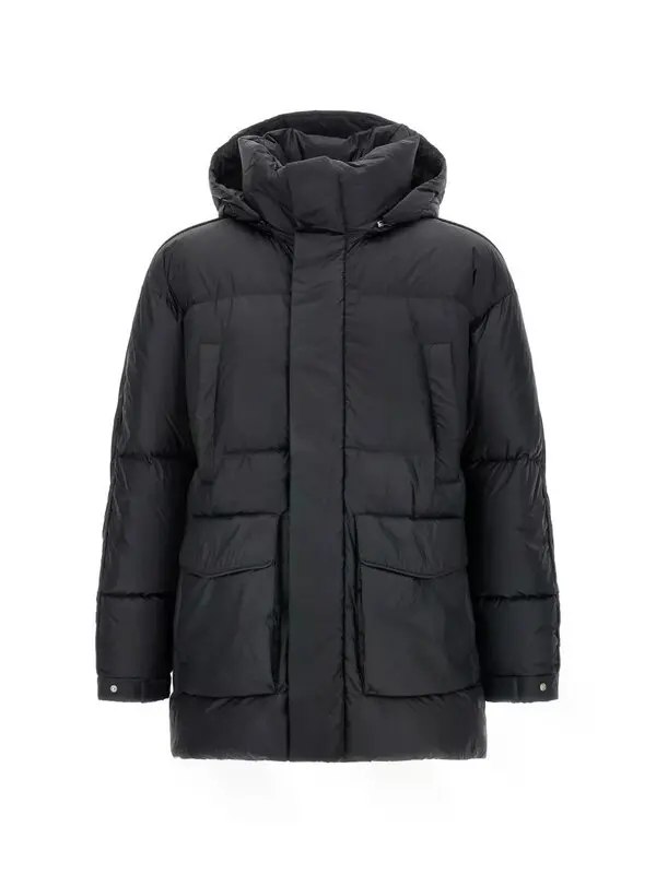 Herno Quilted Hooded Down Jacket - Black
