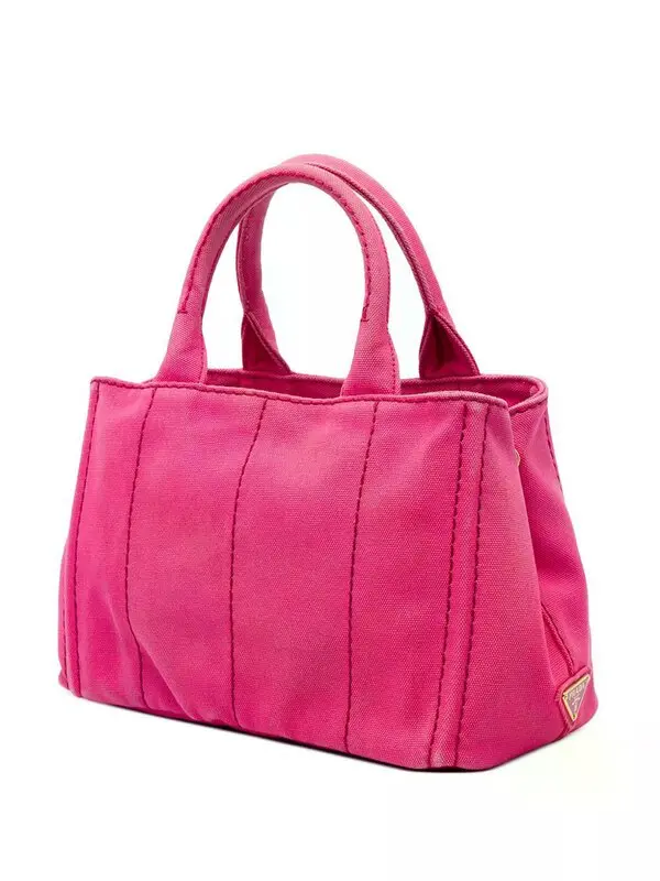 Prada 2013-2026 Small Canvas Canapa Logo Tote Satchel - Pink