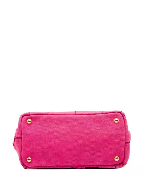 Prada 2013-2026 Small Canvas Canapa Logo Tote Satchel - Pink