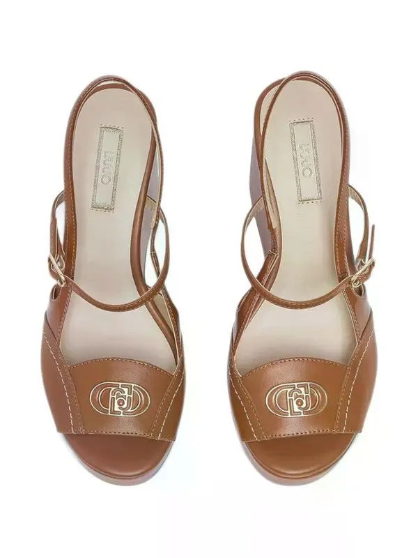 Liu Jo Leather And Patent-leather Slingback Wedges