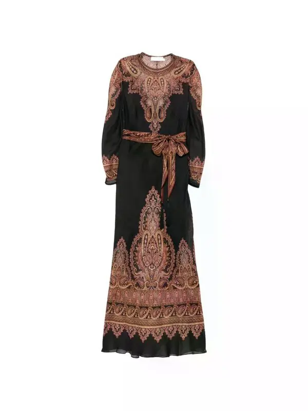 Zimmermann Paisley-print Belted Maxi Dress