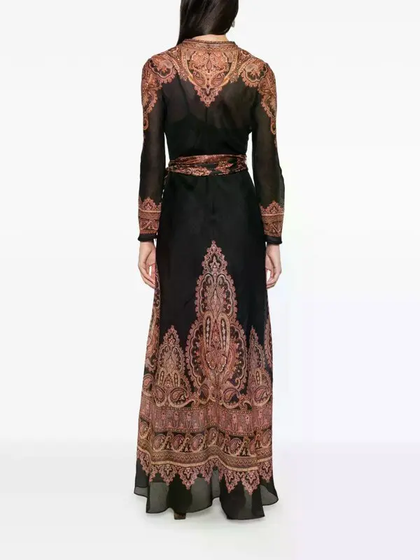 Zimmermann Paisley-print Belted Maxi Dress