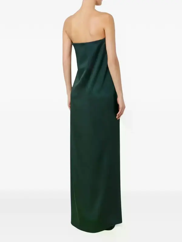 Max Mara Strapless Draped Maxi Dress