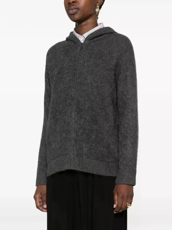 Max Mara Zip-up Hooded Cardigan