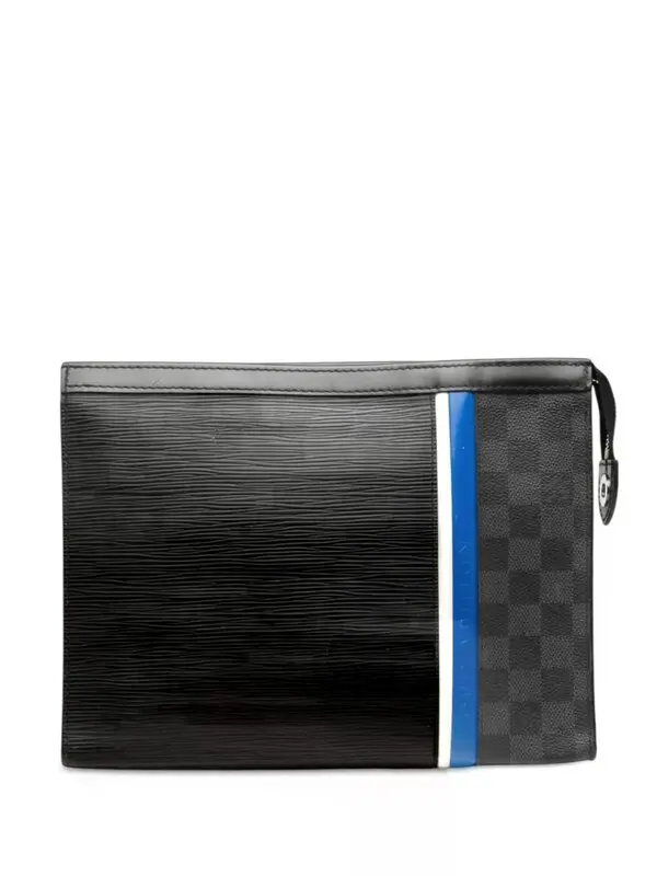 LOUIS VUITTON 2020 Epi And Damier Graphite Stripe Pochette Voyage Mm Clutch Bag