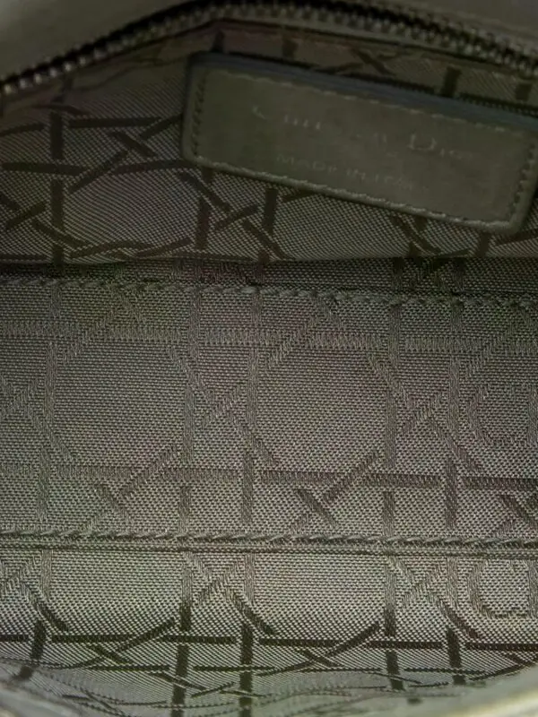 Dior 2016 Mini Iridescent Lambskin Cannage Lady Satchel - Grey