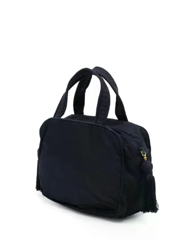 Prada 1990-2010 Tessuto Beaded Logo Tassel Handbag