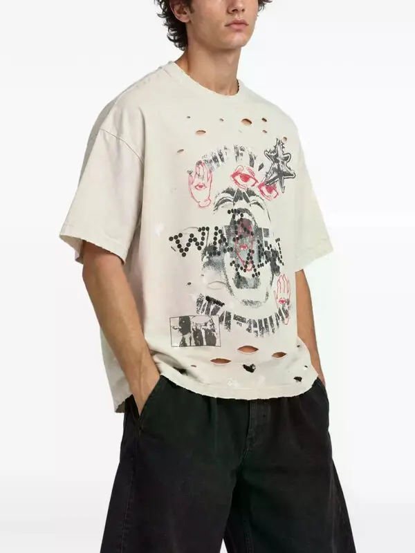 WARMAN Distressed Graphic-print T-shirt