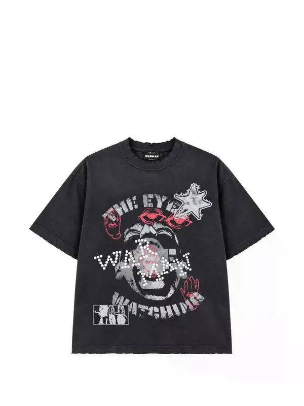 WARMAN Graphic-print Distressed T-shirt