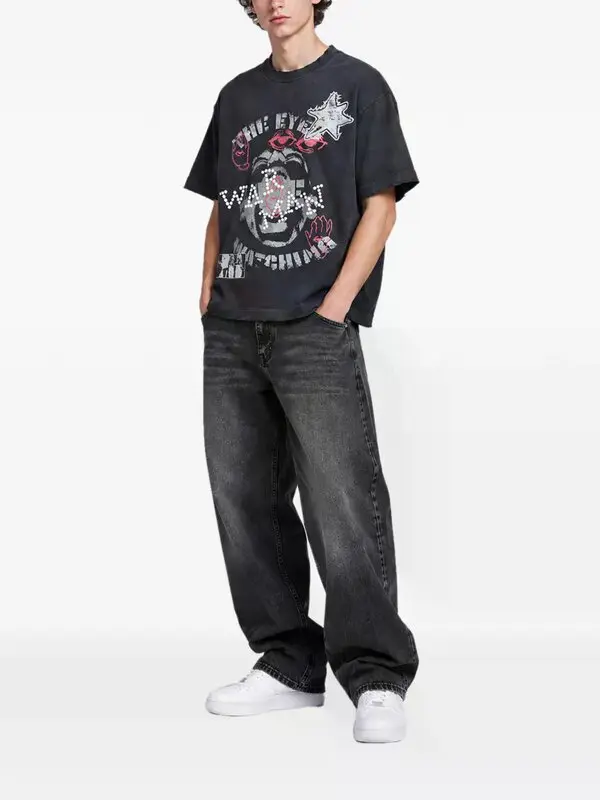 WARMAN Graphic-print Distressed T-shirt