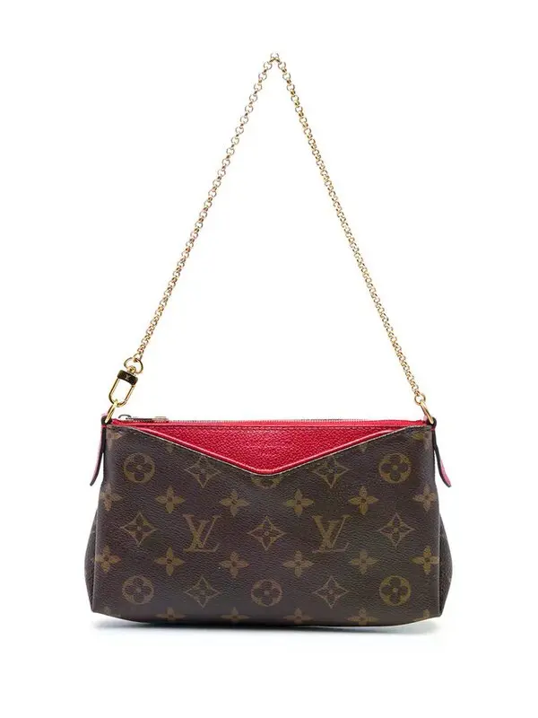 LOUIS VUITTON 2016 Monogram Pallas Clutch Satchel - Brown