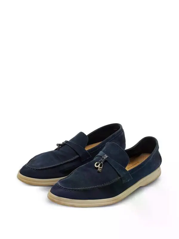 Loro Piana Summer Walk Suede Loafers - Blue
