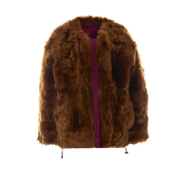 Miu Miu Reversible Technical Fabric And Shearling Down Jacket