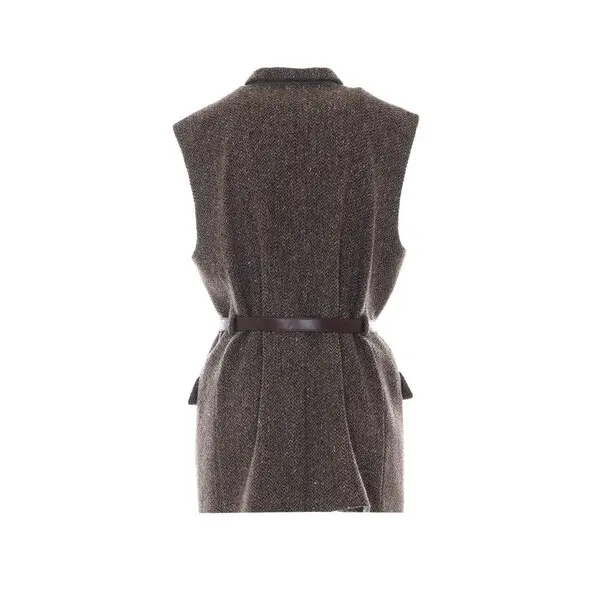 Brunello Cucinelli Sparkling Chevron Vest With Belt