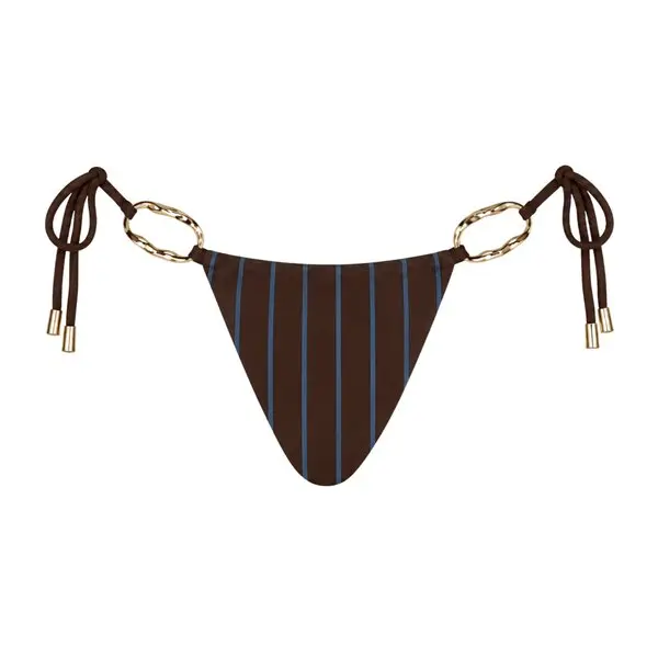 IVY SWIMWEAR Ivy In Pinstripe Reversible Bottoms - Brown