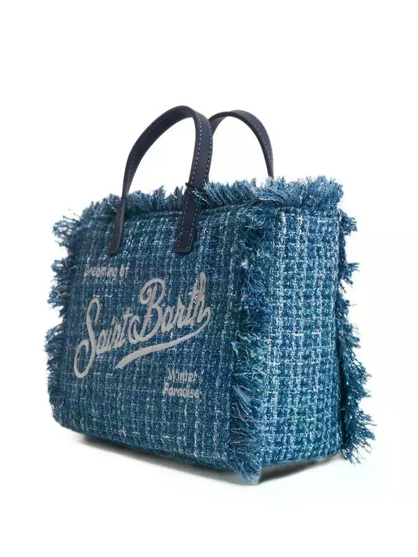MC2 SAINT BARTH Vanity Mini Frayed Tweed Tote Bag